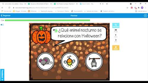 BOOM CARDS HALLOWEEN: Cuento y comprensión lectura | Spanish Distance ...