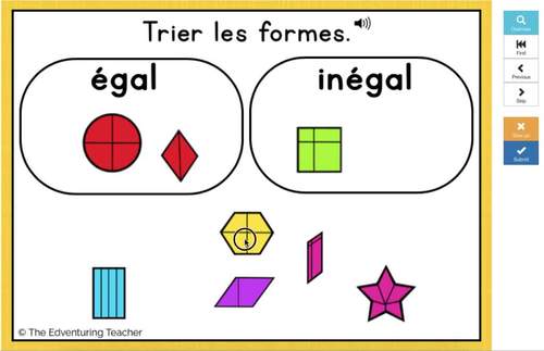 Sorting Fractions French Digital Boom Cards by The Edventuring Teacher
