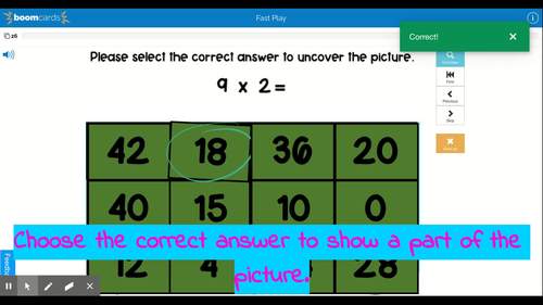 Math Multiplication Facts Uncover the Picture Boom Cards | TPT