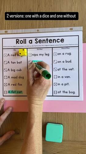 Decodable Sentence Fluency: Roll and Read Phrases by Sarah Paul | TPT