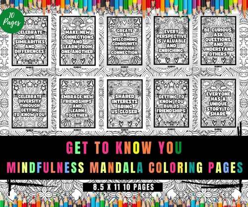 Get To Know You Activities Encouragement & Mindset Growth Coloring Pages