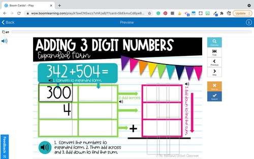 3 Digit Addition - Expanded Form - Digital Boom Task Cards | TpT
