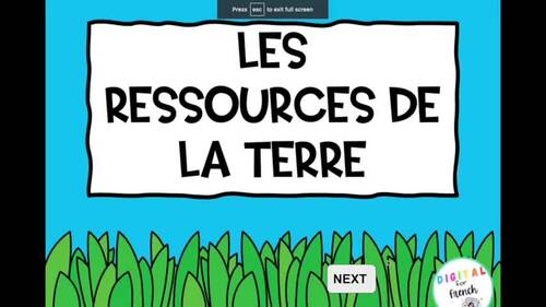 French Earth Day activities with audio GOOGLE SLIDES Jour de la Terre SET 1