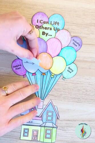Lift Others Up Balloon House Craft & Social Emotional Kindness Bulletin ...