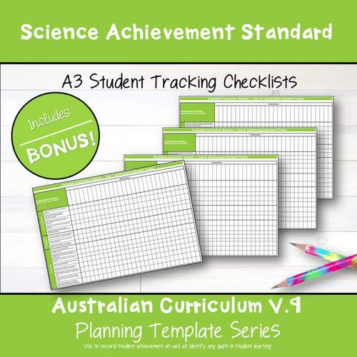 V9 Australian SCIENCE ACHIEVEMENT STANDARD CHECKLISTS Bundle Pack ...