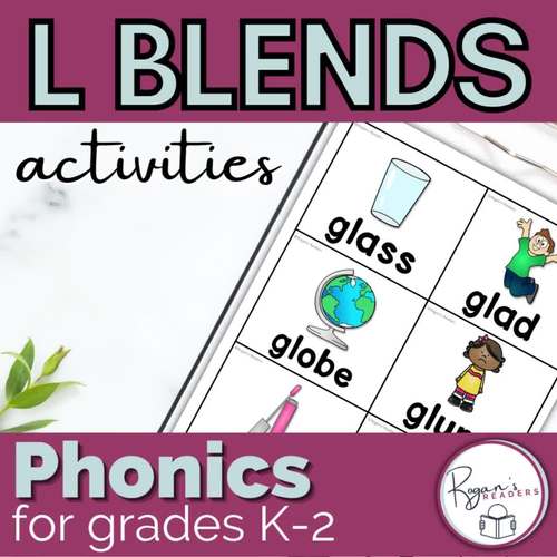 L Blends Phonics Activities and worksheets - Beginning Blends | TPT