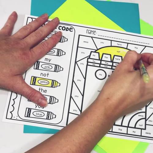 Color by Sight Word Printables & Activities Editable Kindergarten Back ...