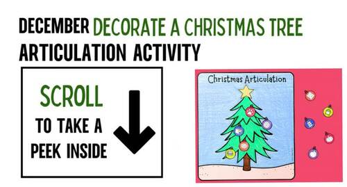 Christmas Articulation Craft For Speech Therapy: P, B, T, D | TPT