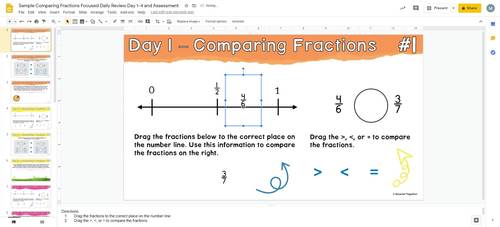 Comparing Fractions Daily Review by Smarter Together | TPT
