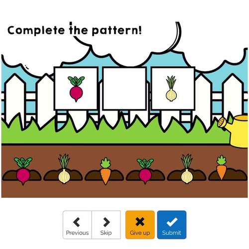 Complete the pattern | Gardening Boom Cards by Logopedista Barbara Furcas