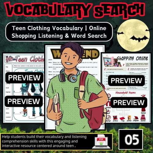 Teen Clothing Vocabulary | Online Shopping Listening & Word Search ...