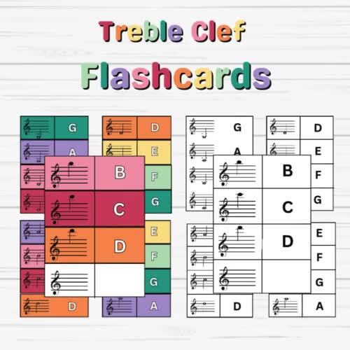Treble Clef Music Note Flashcards by ClassroomClassicCo | TPT