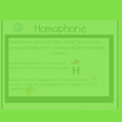 Homophones PowerPoint Presentation | Grammar Lesson with Examples & Images