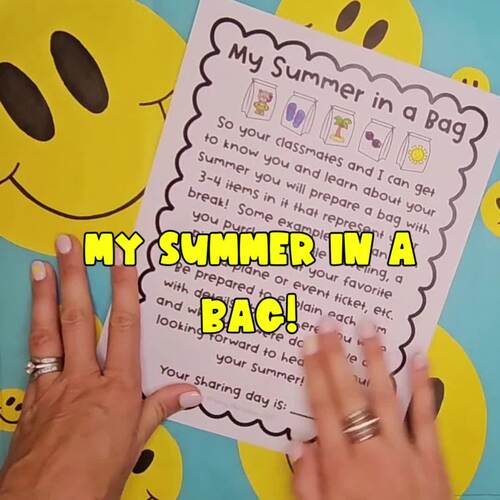 Back to School Activity - My Summer In A Bag Sharing - Getting to Know You
