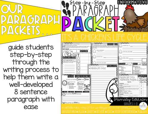 Chicken Life Cycle | Step by Step Paragraph Packet | Informational Writing