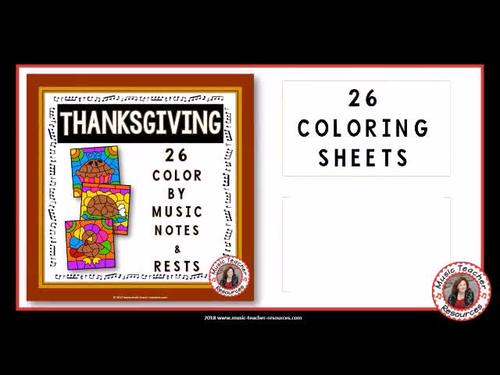 Thanksgiving Music Activities - 26 Thanksgiving Music Coloring Pages