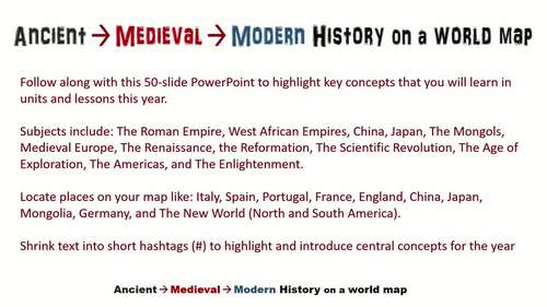 ALL OF 7TH GRADE HISTORY ON A MAP Activity: follow-along 50-slide PPT ...