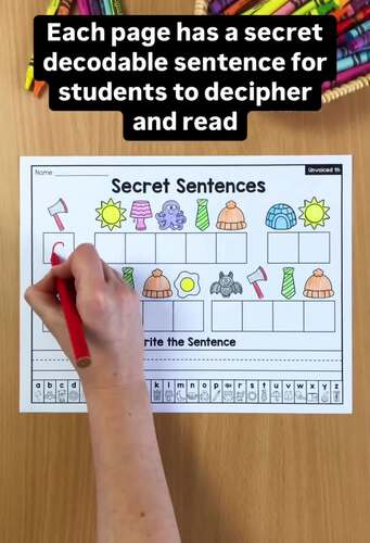 Secret Sentences Worksheets BUNDLE - Decodable Sentences - Science of ...