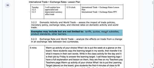 International Trade & Exchange Rates Lesson Currency Conversion Economics