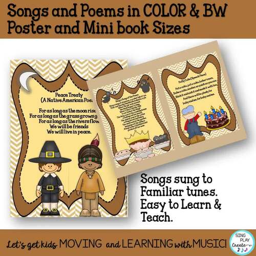 Thanksgiving Songs, Poems and Literacy Reading and Writing Activities ...