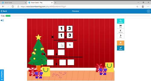 Multiplying Decimals Boom Cards for Distance Learning (Christmas)