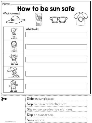 How To Be Sun Safe | Differentiated Summer Sun Safety Procedure Writing