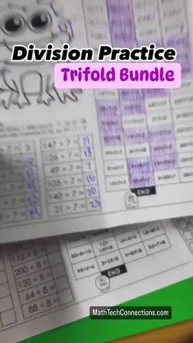 Division Practice Books Brochures Fact Fluency Trifolds, Math Centers ...