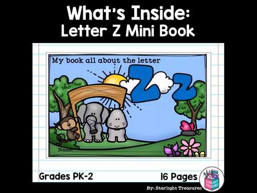 Alphabet Letter of the Week: The Letter Z Mini Book by Starlight Treasures