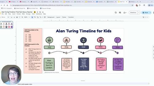 Master Computer Science History! Alan Turing Timeline | Google Slides ...