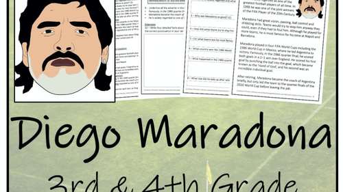 Diego Maradona Close Reading Comprehension Activity | 3rd Grade & 4th Grade