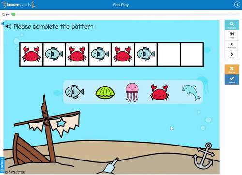 Ocean Pattern Boom Cards™ - AB, AABB, ABC, AAB, ABB by Ever Joyful