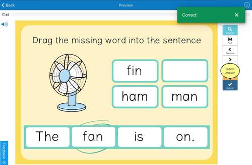 BOOM CARDS™ Short A and Sight words : Complete the sentence by The ...