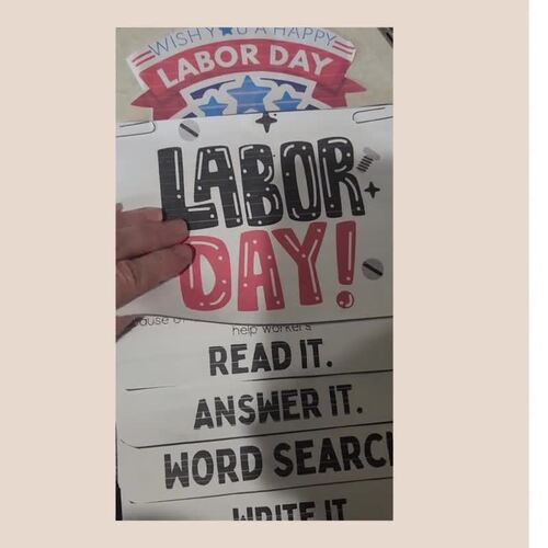 Labor Day flip book and activities coloring / crowns writing k, 1st ...