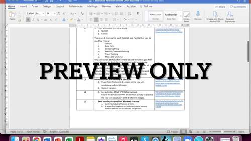 Grade 6 (SK Level 5) Core French Fashion Show Unit Bundle | TPT