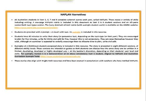 NAPLAN Narratives with Annotations - Yr 1-9 - PROMPT: Shocked - 'Steven ...