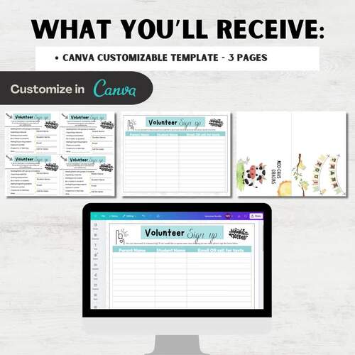 Volunteer Sign-Up Sheet Canva Template – Editable & Printable, Classroom