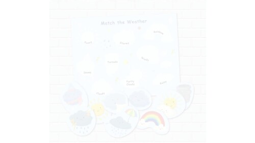 Weather Matching Activity, Preschool Classroom, Homeschool Resource.