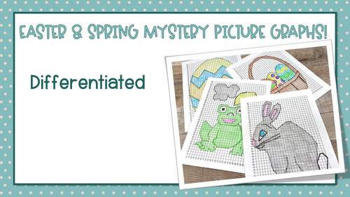 Easter Spring Coordinate Graph Differentiated Mystery Pictures by Amigo ...