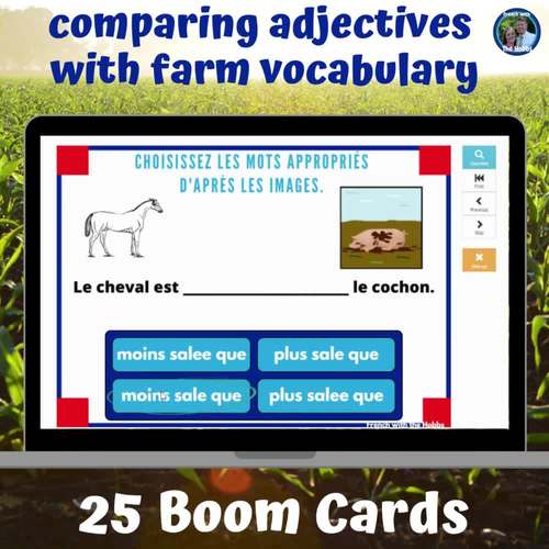 French Adjective Comparison and Farm Life Boom™ Cards la ferme et les ...