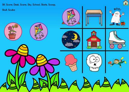 Digital Spring Tic Tac Toe Articulation Game by Jennie's Speech Room