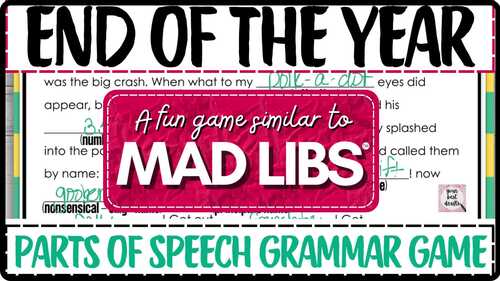 Summer Mad Libs | Fun End of Year Mad Lib for Kids Last Day of School ...
