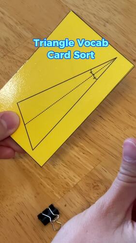 Triangle Vocabulary Card Sort - Median, Altitude, Angle Bisector ...