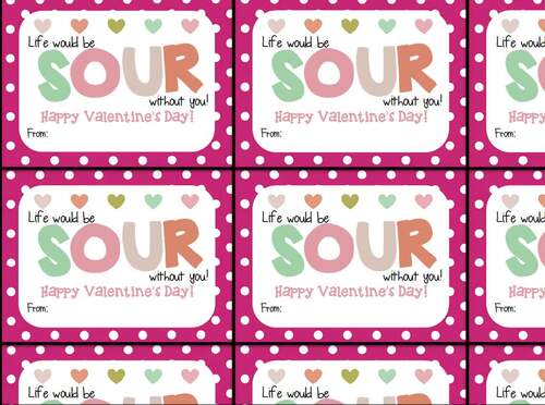 Sour Patch Kids Valentine's Day Gift Tag (Sour Punch/ Sour Gummy Worms)