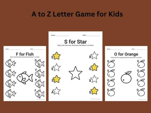 Alphabet Recognition Coloring Worksheets for Kids | A to Z Letter ...