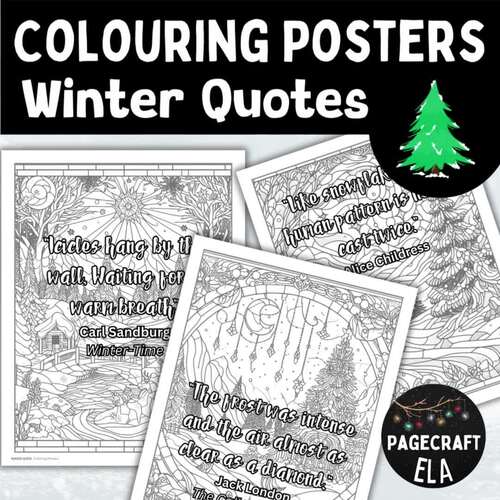 Mindful Coloring Posters with Winter Quotes from Literature - Inclusive ...