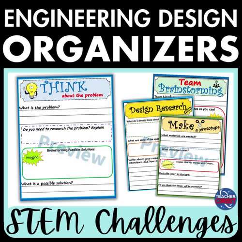 Engineering Design Process Organizers STEM Challenges Science Fairs Posters