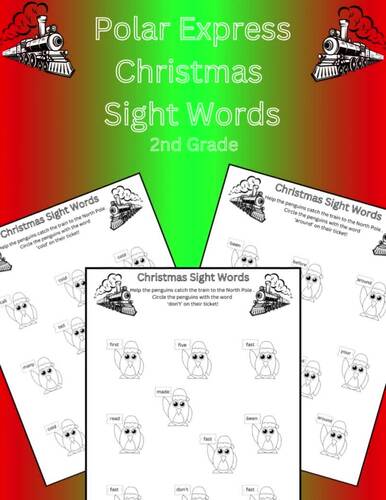 Polar Express Christmas 2nd Grade Sight Word Search by Ms Cindys ...