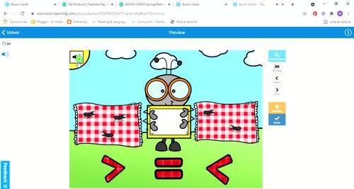 BOOM CARDS Spring: COMPARING NUMBERS up to 20 | Math Distance Learning