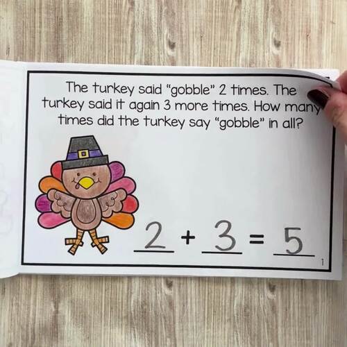 Thanksgiving Math Story Problem Book! (Addition & Subtraction within 10 ...