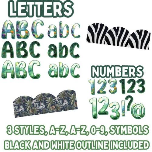 Jungle Bulletin Board Letters and Border Bundle for the Jungle Themed Class
